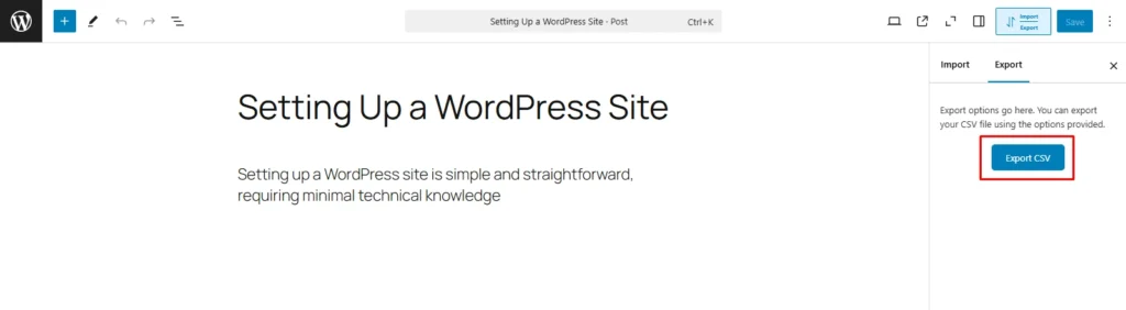 Wordpress Export Import Single Page Csv Step By Step Guide